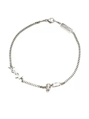 Saint Laurent Logo-detail Bracelet - Silver