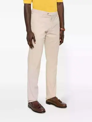 LARDINI Slim-fit Cotton Blend Chinos - Neutrals