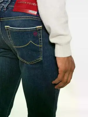 Jacob Cohen Skinny-leg Jeans With Logo Patch - Blue