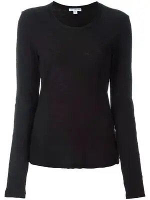 JAMES PERSE Round Neck Longsleeved T-shirt - Black