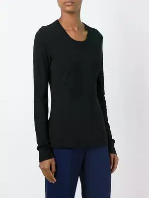 JAMES PERSE Round Neck Longsleeved T-shirt - Black