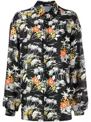 RtA Sierra Floral Print Silk Shirt