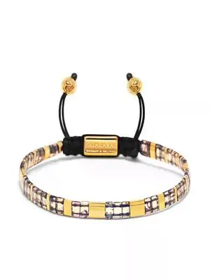 NIALAYA JEWELRY Logo-engraved Beaded Bracelet - Gold