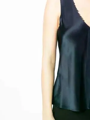 Voz Satin V-neck Tank Top - Blue