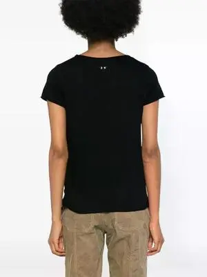 Zadig&Voltaire Organic Cotton Henley T-shirt With Diamante Embellishment - Black