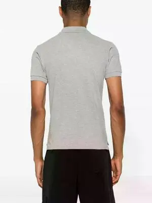 Play Comme Des Garcon Heart-patch Piqué Polo Shirt - Grey