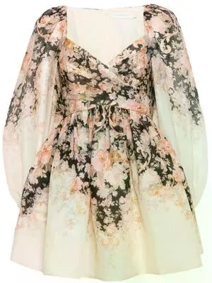 Zimmermann Illustration Mini Dress - Neutrals