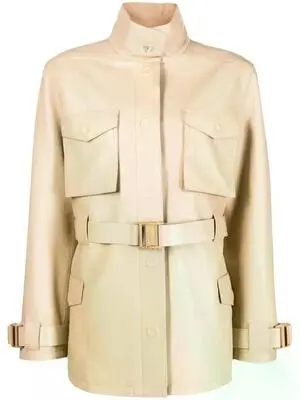 Off-White Single-breasted Belted-waist Coat