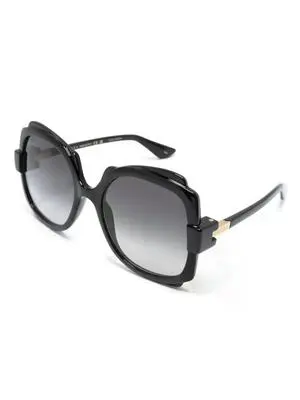 Gucci Logo Engraved Square Frame Sunglasses