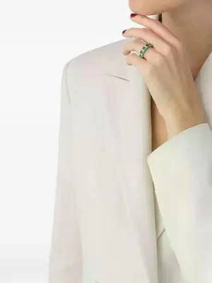 LEO PIZZO 18k White Gold Diamond And Emerald Eternity Band Ring