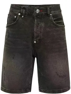 Philipp Plein Formentera Skulls Denim Shorts