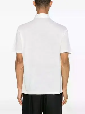 Brioni Logo-embroidered Wool Polo Shirt - Neutrals