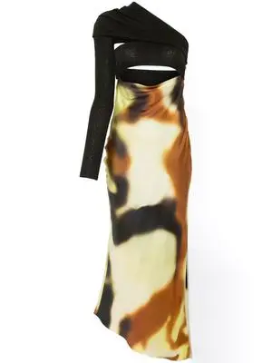 Nanushka Draped-detail Open-back Midi Dress - Brown