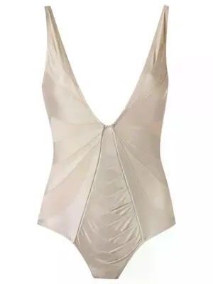 AMIR SLAMA Panelled Swimsuit - Neutrals