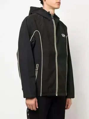 DIESEL® J-hives Logo-appliqué Windbreaker - Black