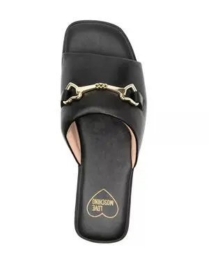 Moschino Buckle-detail Leather Sandals