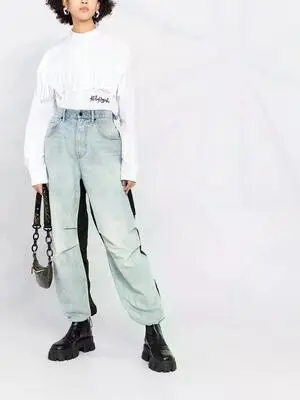 Palm Angels Logo Embroidered Fringed Shirt