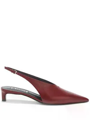 JIL SANDER 45mm Slingback Leather Pumps - Red
