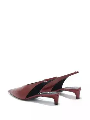 JIL SANDER 45mm Slingback Leather Pumps - Red