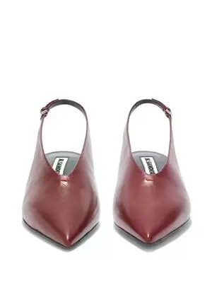 JIL SANDER 45mm Slingback Leather Pumps - Red