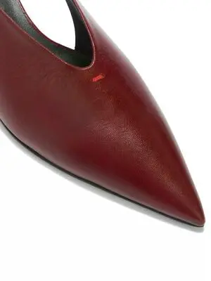 JIL SANDER 45mm Slingback Leather Pumps - Red