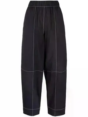 GANNI Contrast-stitching Straight Trousers