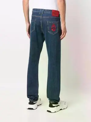 BILLIONAIRE Logo-embroidered Jeans - Blue