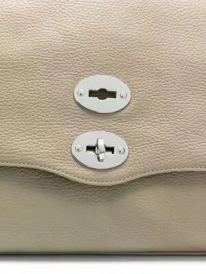 ZANELLATO Stud-embellished Turn-lock Clutch Bag - Neutrals