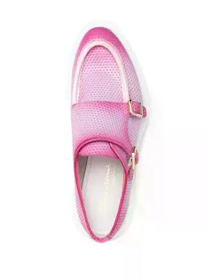 Santoni Leather Double-buckle Loafers