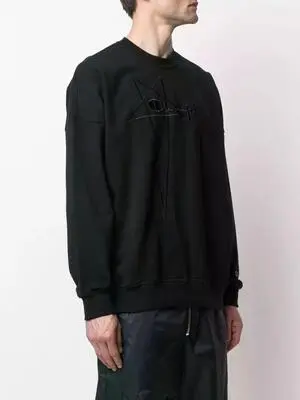 Rick Owens Logo-embroidered Pullover Sweatshirt - Black