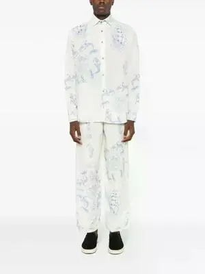 AMIR SLAMA Graphic-print Straight-leg Trousers