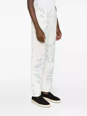 AMIR SLAMA Graphic-print Straight-leg Trousers
