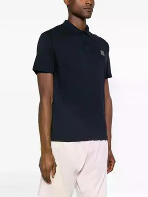Stone Island Compass-motif Polo Shirt - Blue