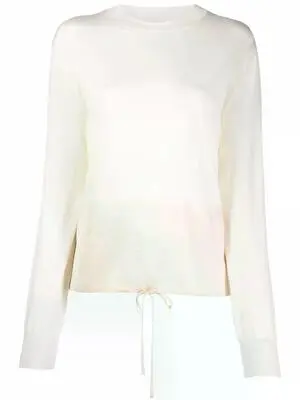 JIL SANDER Drawstring Fine-knit Jumper - Neutrals