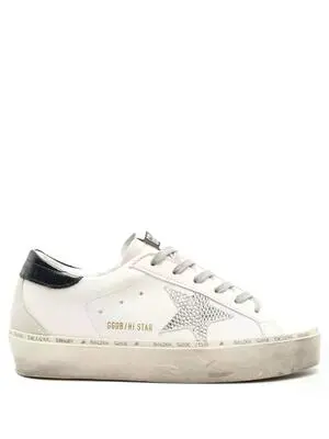 GOLDEN GOOSE Hi Star Leather Sneakers With Embellished Star Detail - White