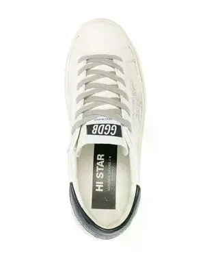 GOLDEN GOOSE Hi Star Leather Sneakers With Embellished Star Detail - White
