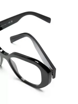 Prada Logo-print Cat-eye Glasses - Black