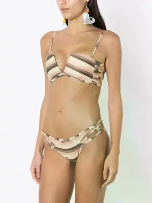 AMIR SLAMA Stripe-print Strappy Bikini