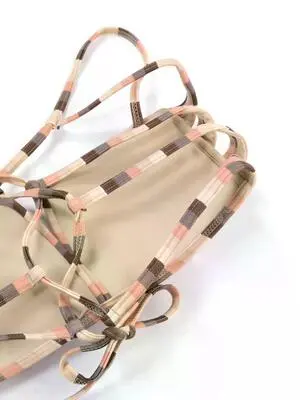 AMIR SLAMA Stripe-print Strappy Bikini