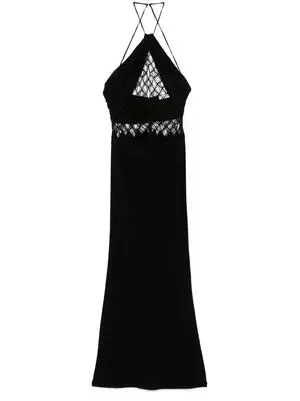 Christopher Esber Net-detail Silk Maxi Dress