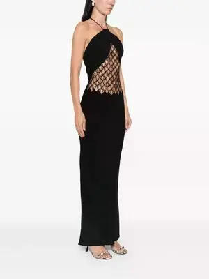 Christopher Esber Net-detail Silk Maxi Dress