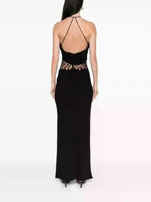 Christopher Esber Net-detail Silk Maxi Dress