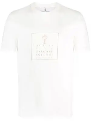 Brunello Cucinelli Graphic-print Cotton T-shirt - White