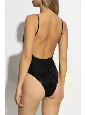 Oseree Lurex One Piece Swimsuit With Belted Waist