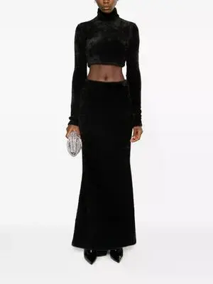 Andamane Faux-shearling Maxi Skirt