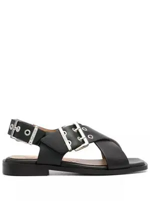 GANNI Crossover-strap Buckled Sandals