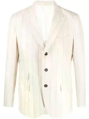Eleventy Pinstriped Single-breasted Blazer - Neutrals