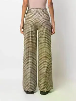 Palm Angels Checked Wool Wide-leg Trousers