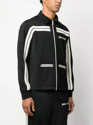 Palm Angels Logo-print Panelled Zip-up Jacket