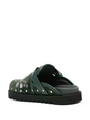 TOGA VIRILIS Eyelet-metal Slippers - Green